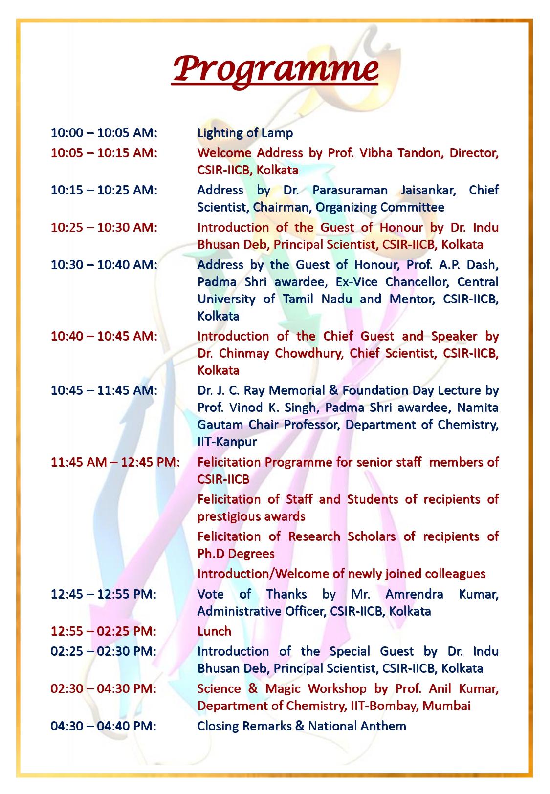 Celebration of 68th Foundation Day of CSIR-IICB on 2nd April, 2024.